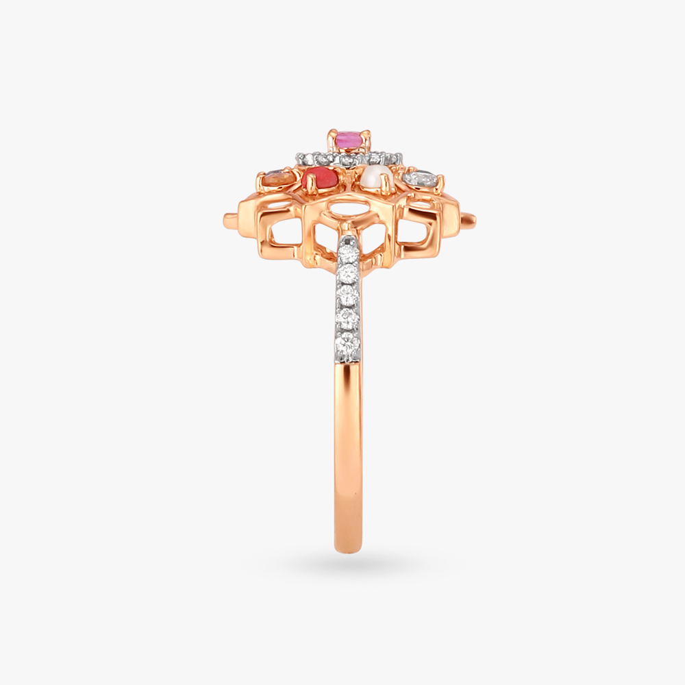Royal Navaratna Diamond Finger Ring