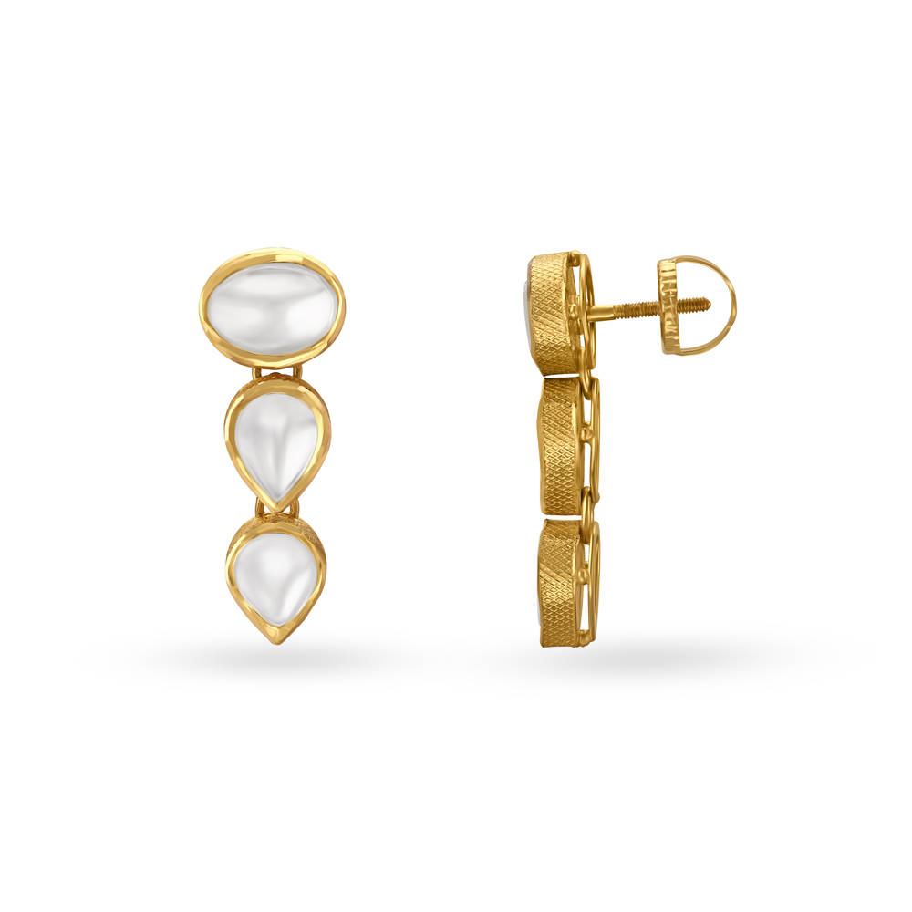 Slender Gold Necklace Set with Coloured Stones