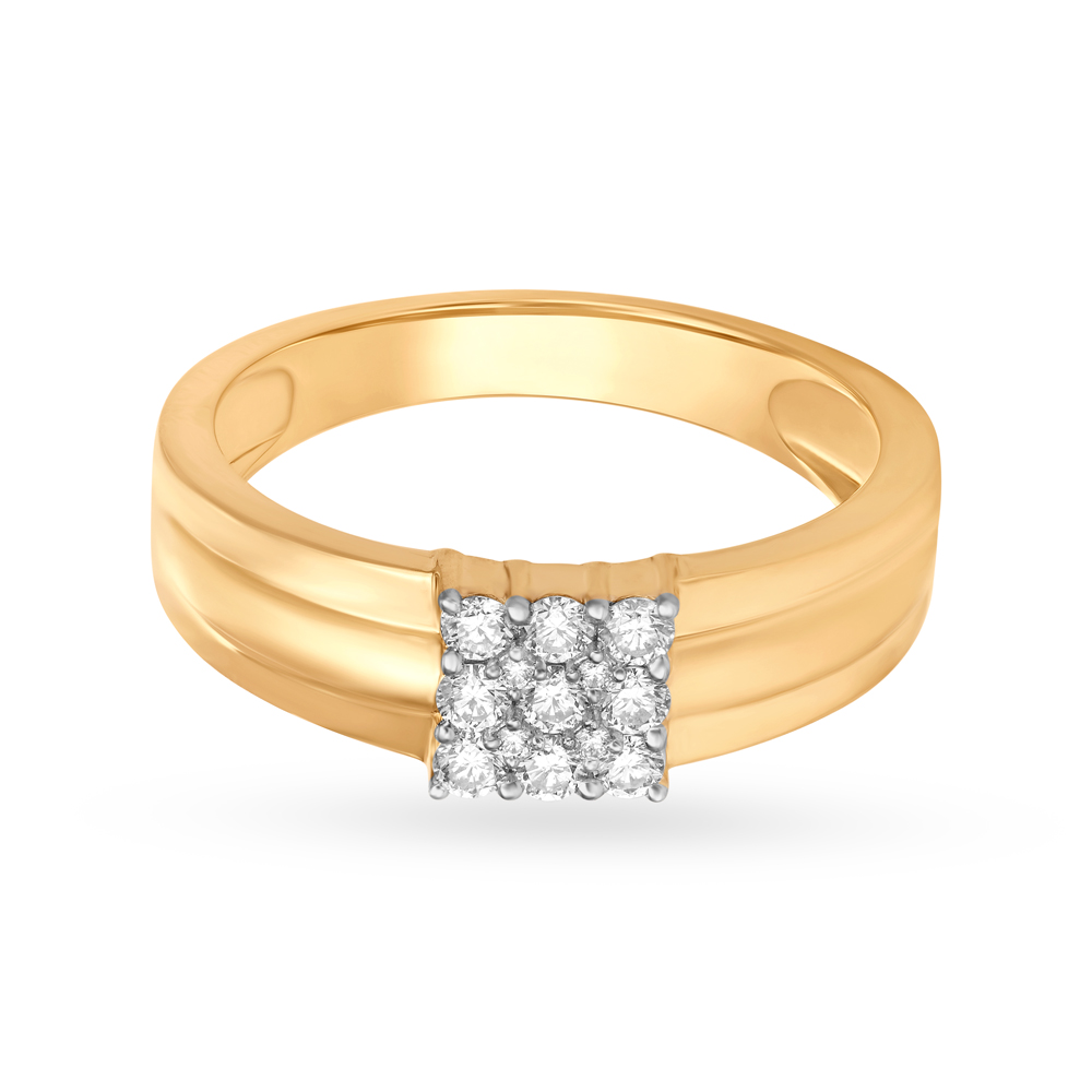 Bold Gold and Diamond Finger Ring for Men