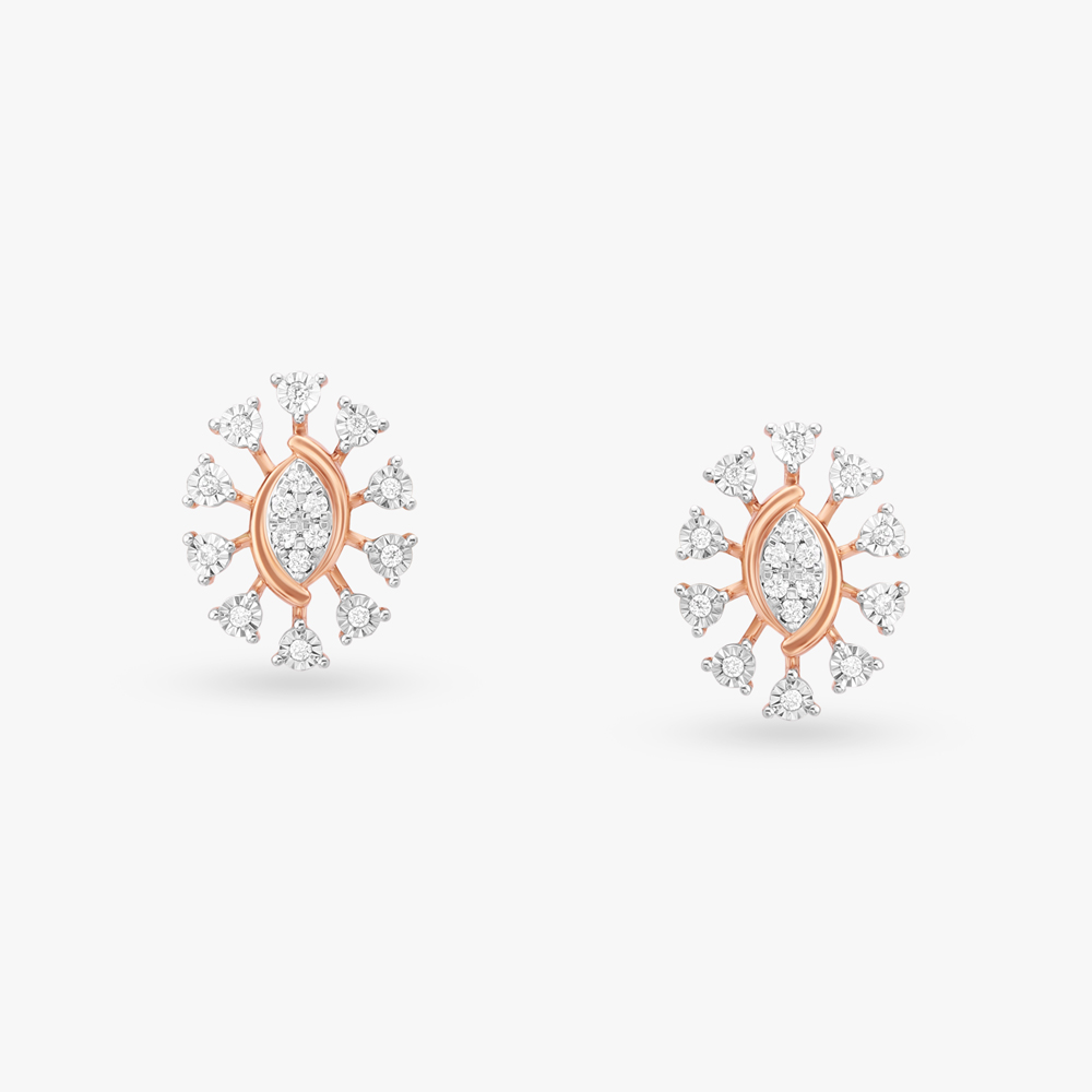 Leafy Luxe Diamond Stud Earrings
