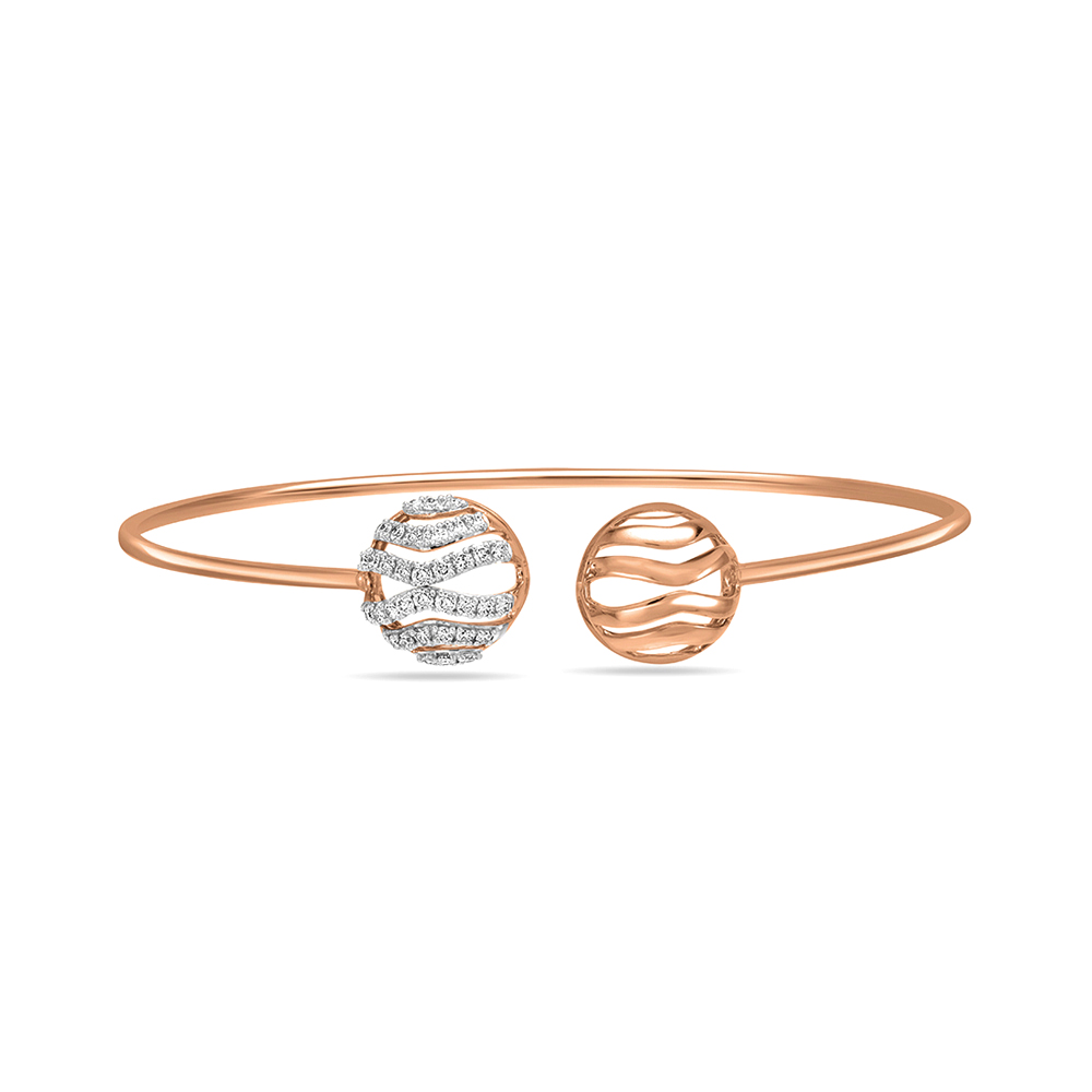14 KT Rose Gold Diamond Bangle