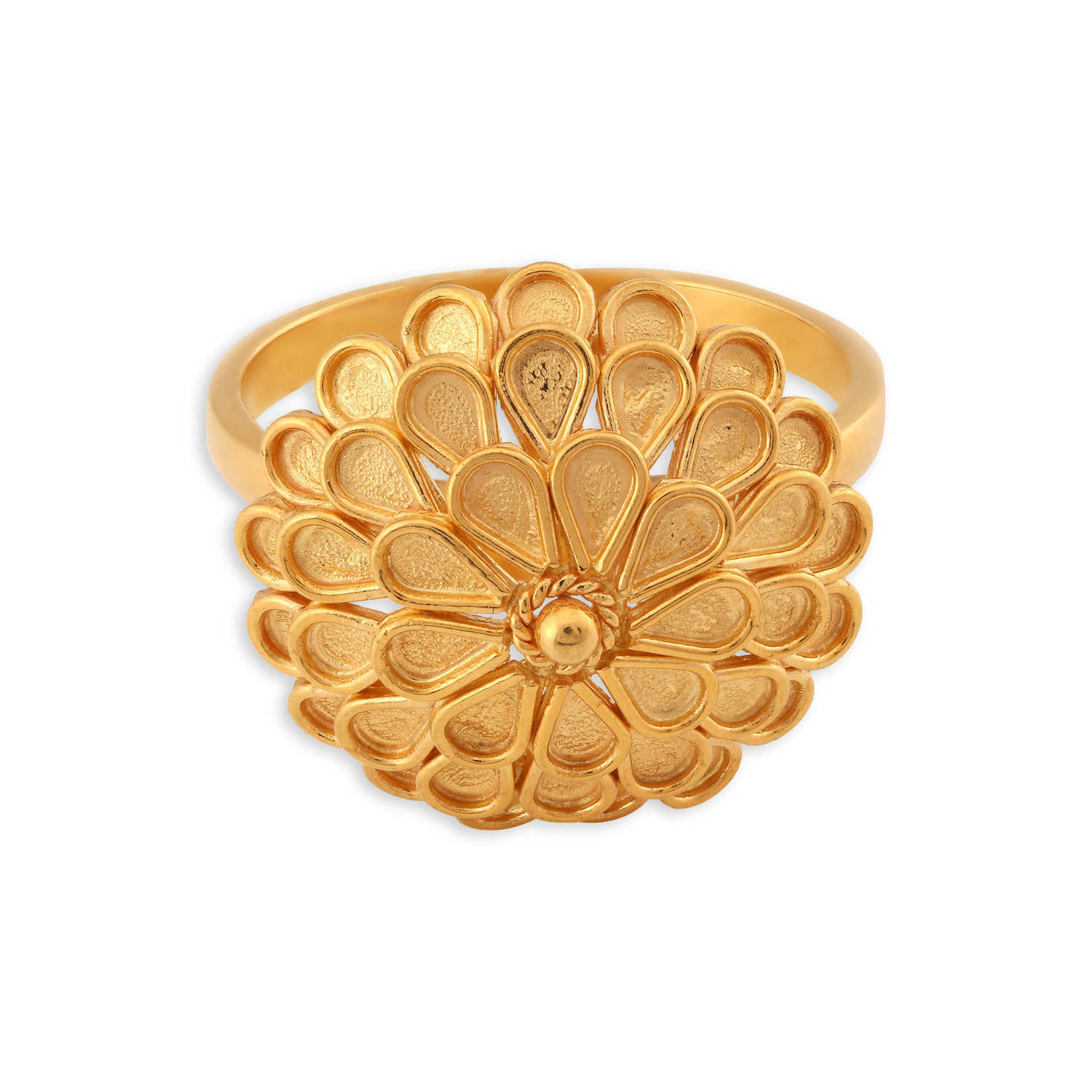 Floral Layered Gold Finger Ring