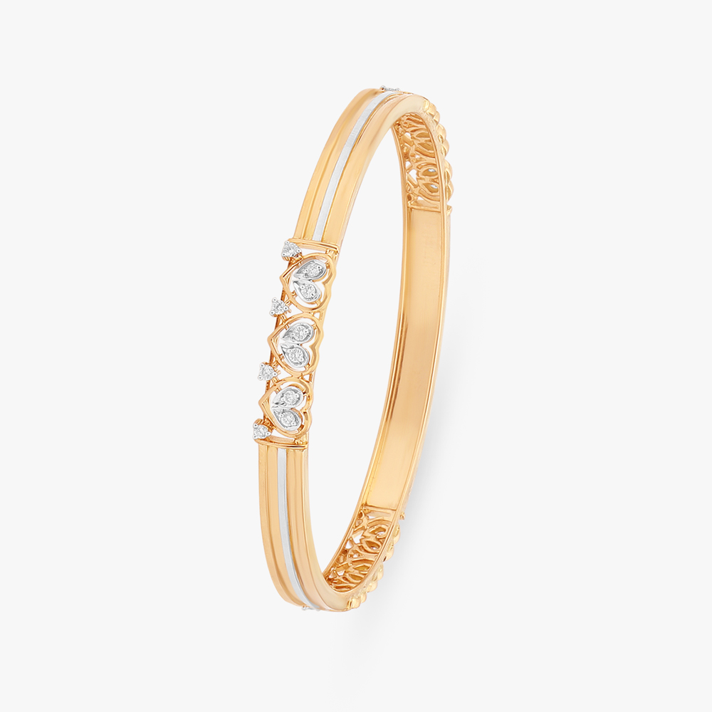 Twinkling Heart Diamond Bangle
