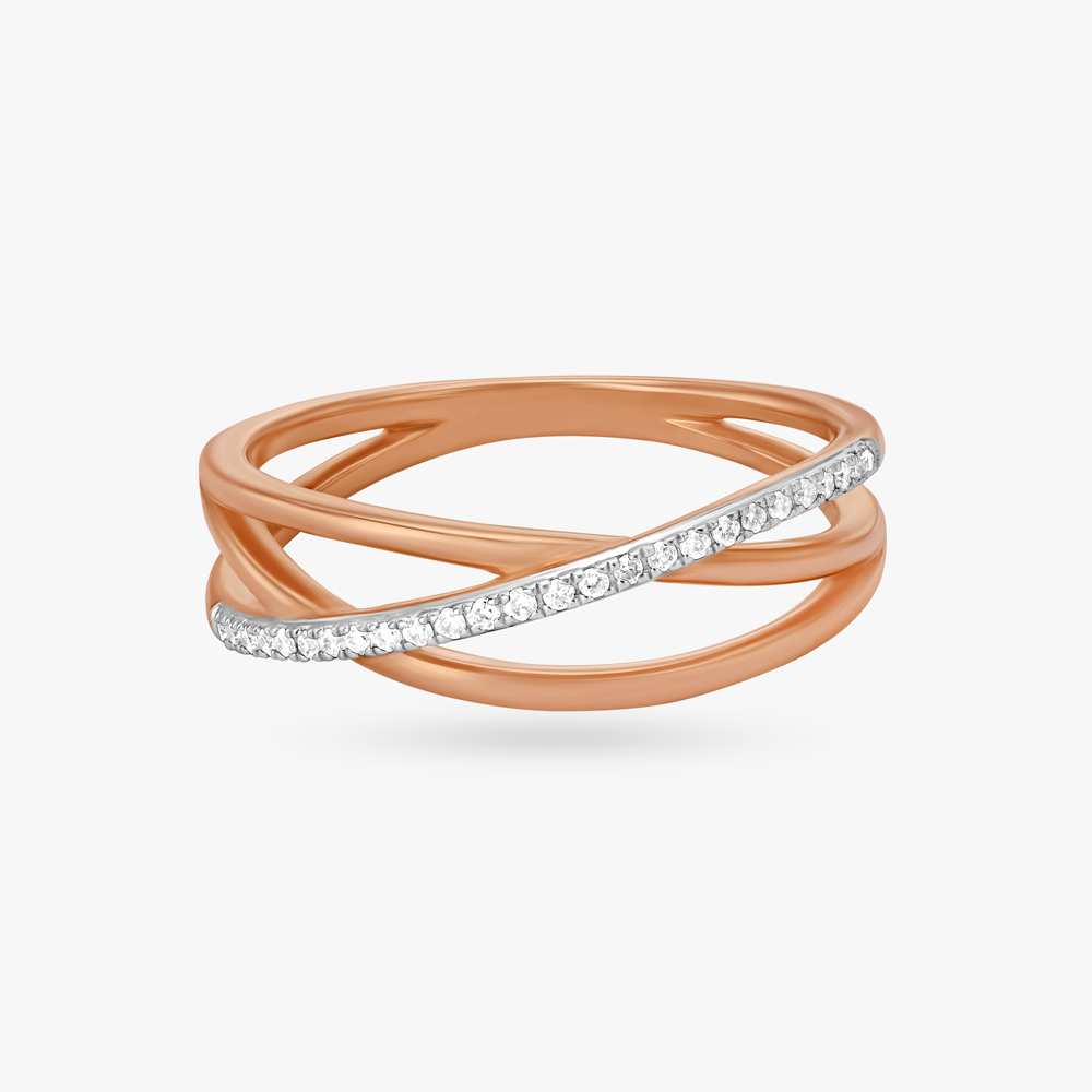 Dainty Crossover Diamond Ring