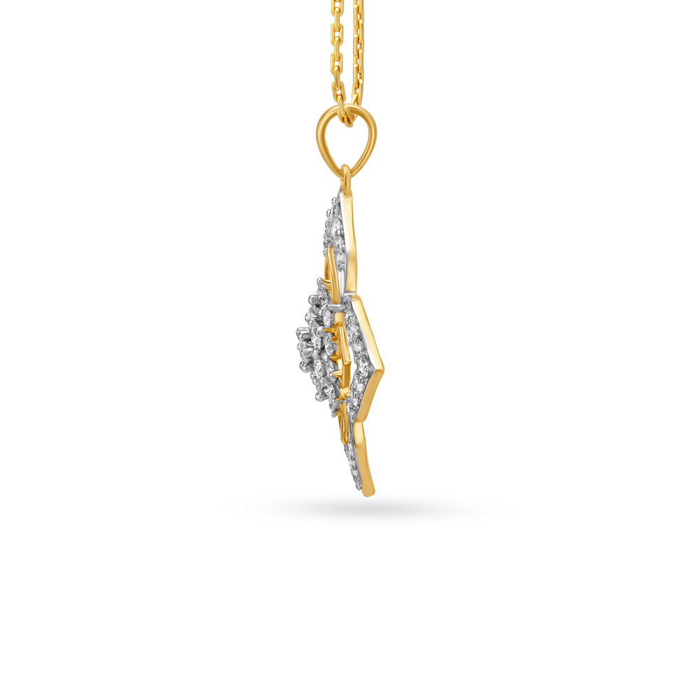 Lavish Floral Motif Diamond Pendant