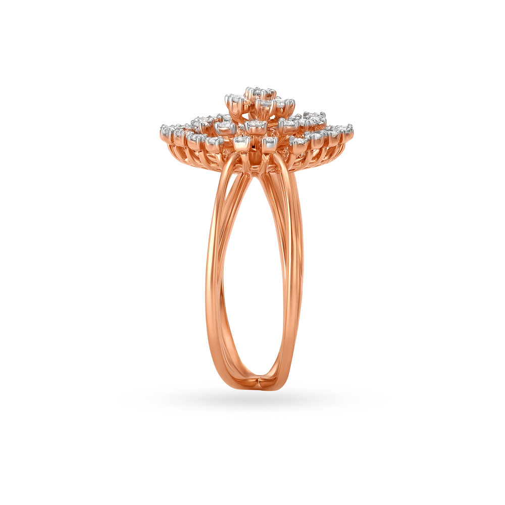 Enticing Rose Gold Cocktail Finger Ring