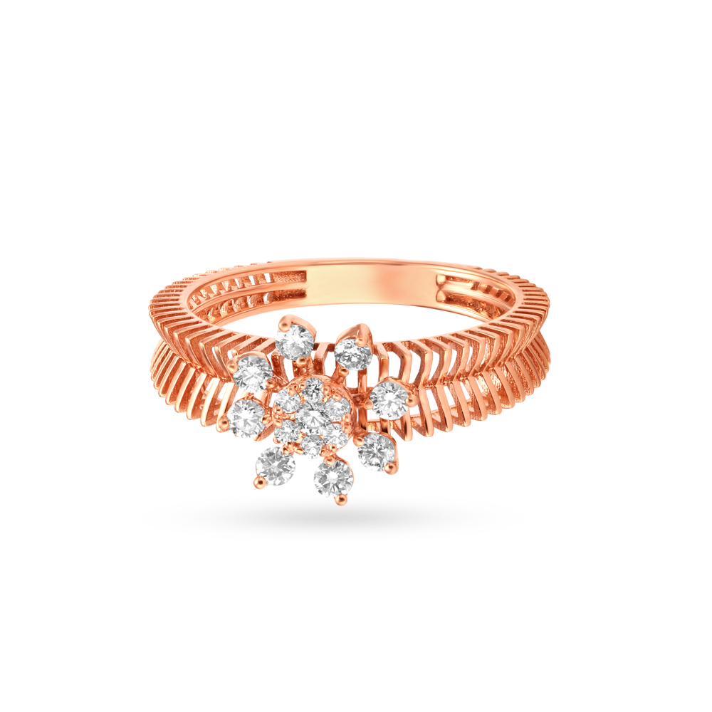 Floral Serenity Rose Gold Finger Ring