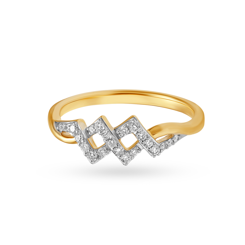 Zigzag Diamond Finger Ring