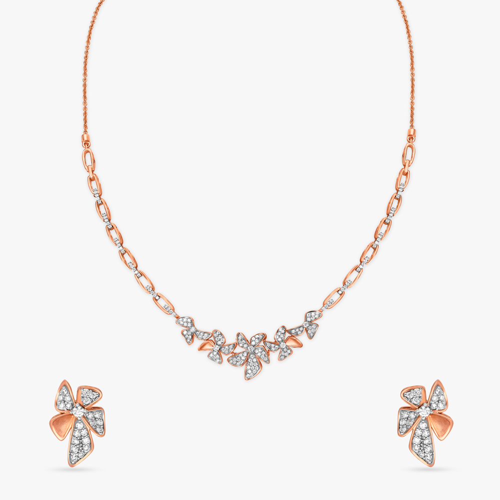 Fleur Charm Diamond Necklace Set