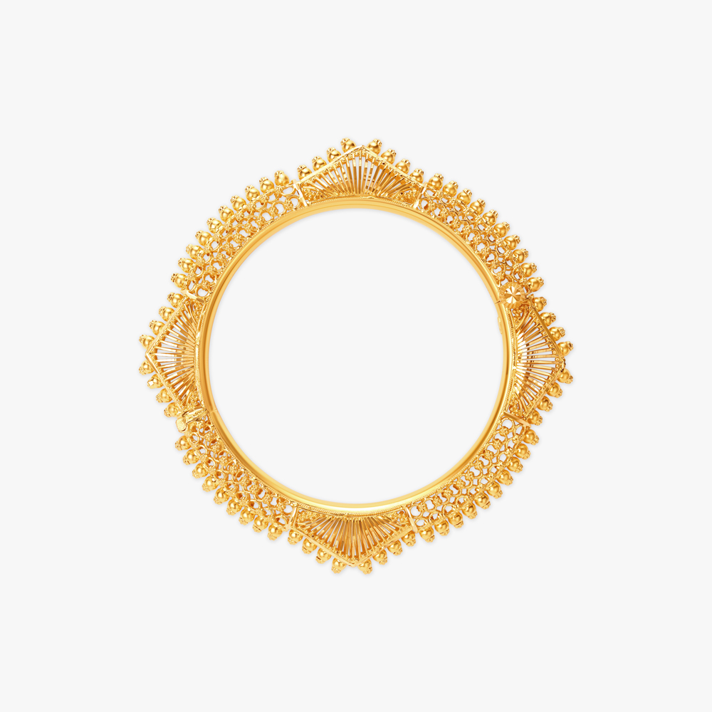Brilliant Intricate Design Gold Bangle