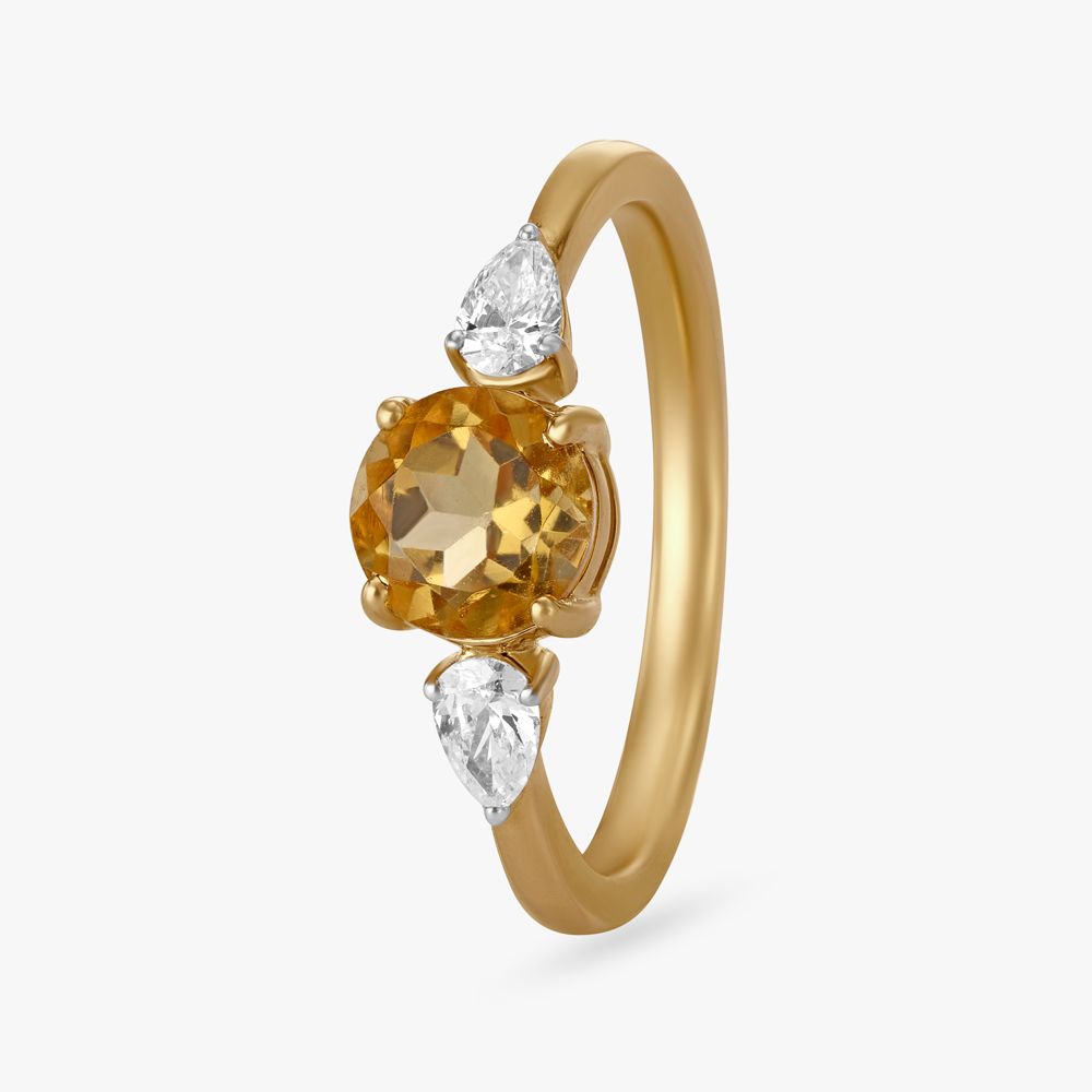Sunshine Citrine and Diamond Ring