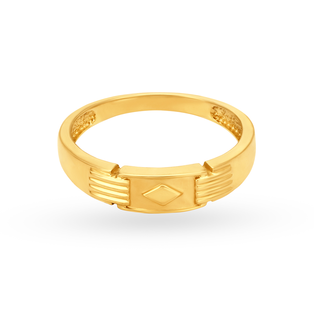Ethnic Radiant Gold Ring for Men