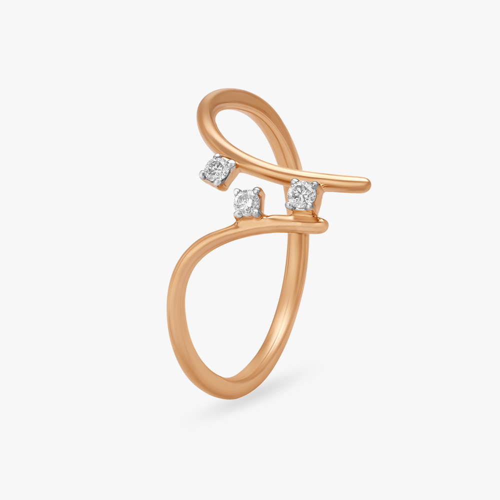 Modish zipper Diamond ring