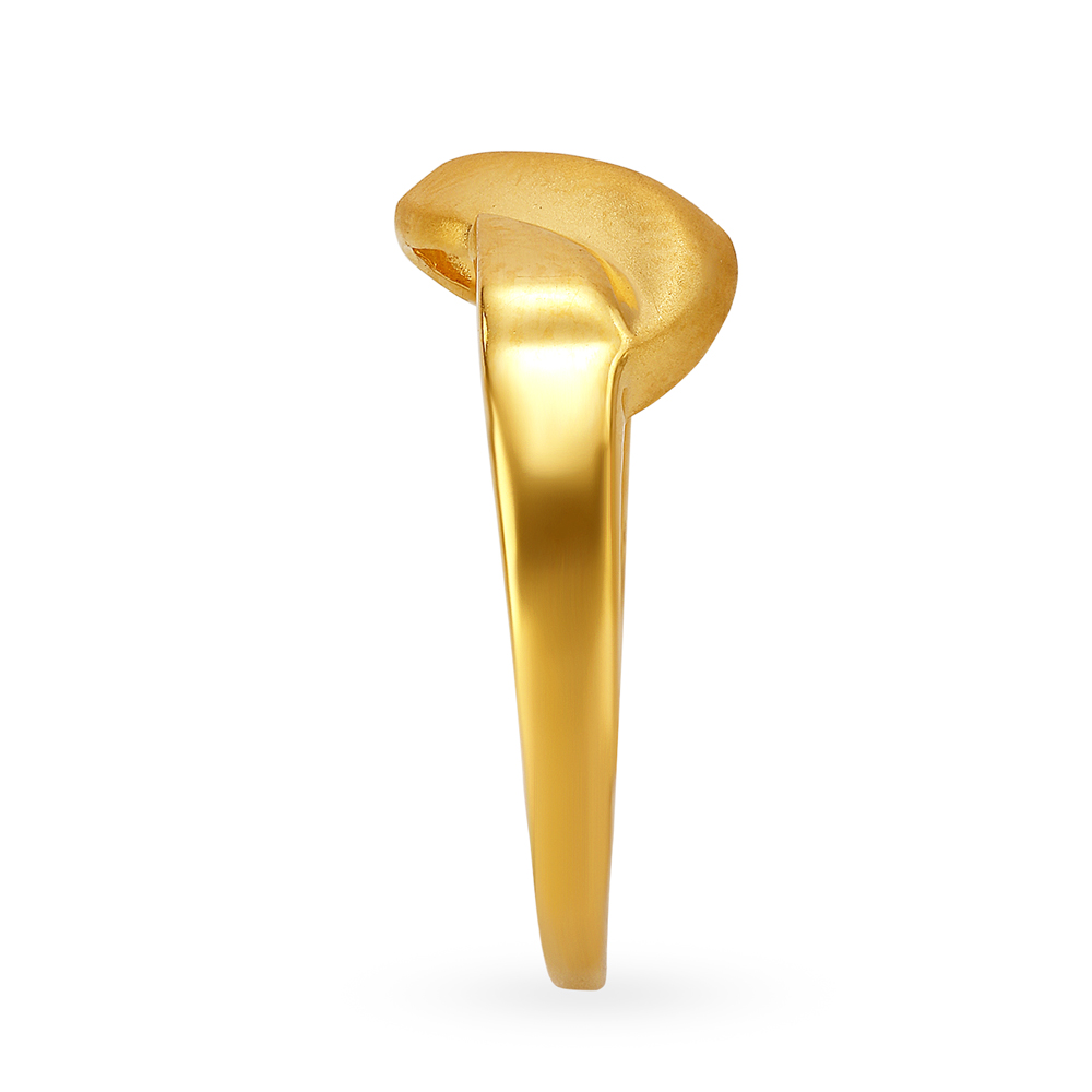 Abstract Ridge Gold Ring