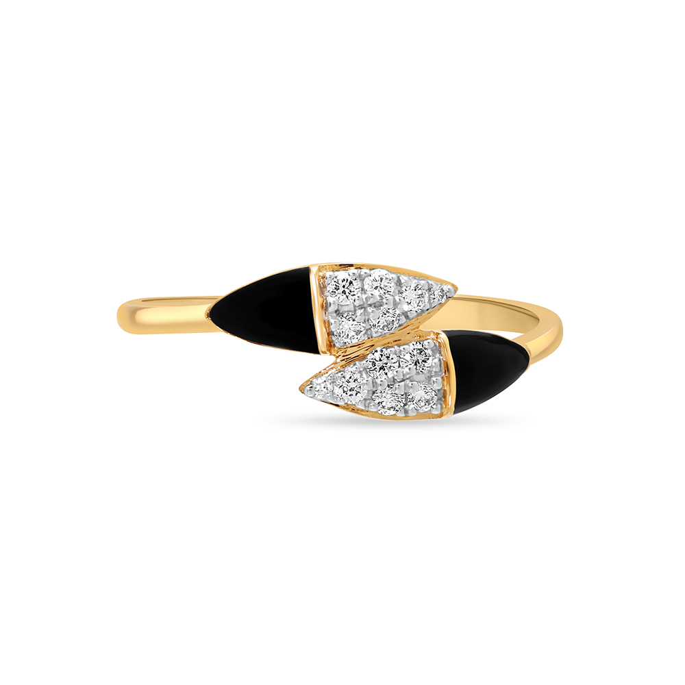 18KT Yellow Gold Sleek Diamond Ring