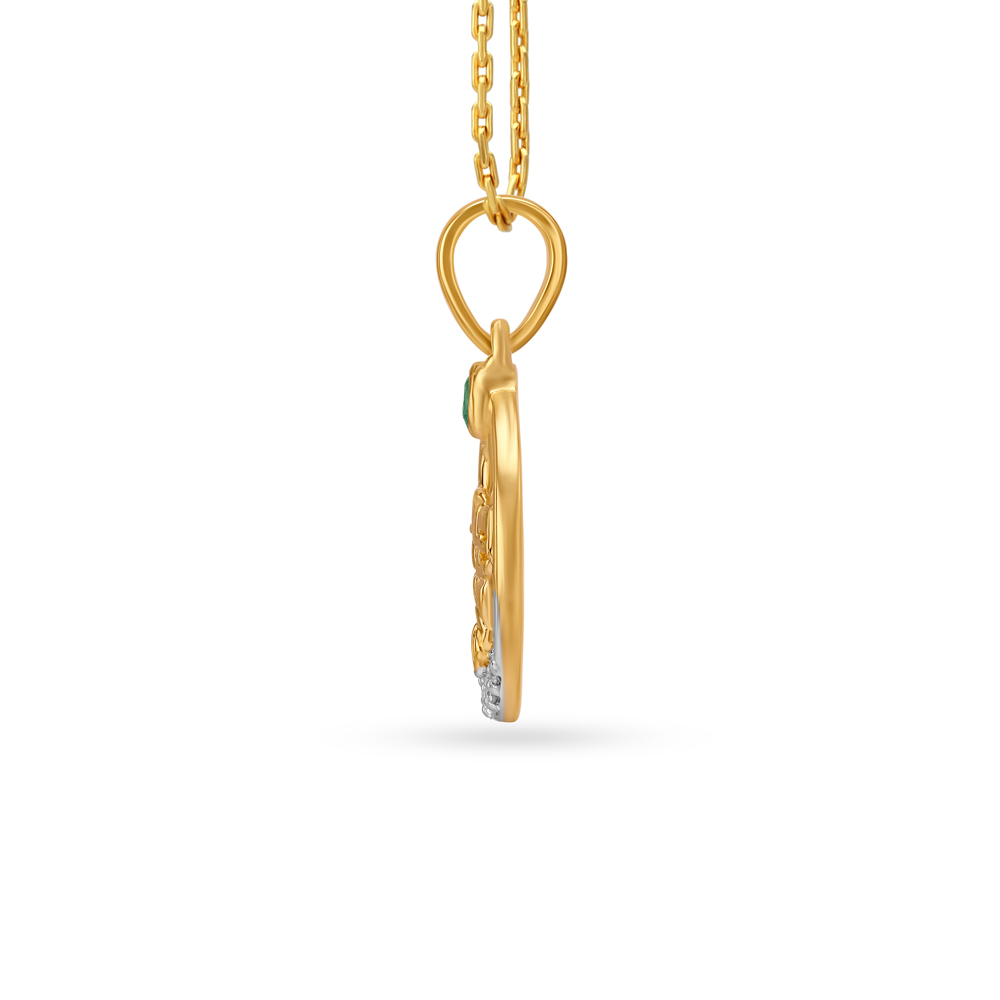 Emerald Taurus Diamond Pendant
