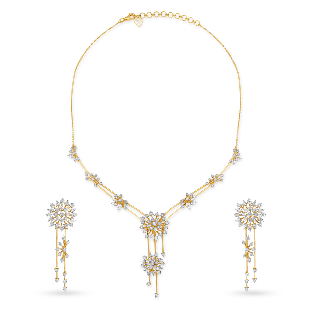 Two Tiered Diamond Necklace Set