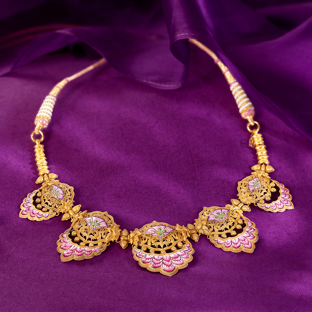 Opulent Jali Gold Necklace Set