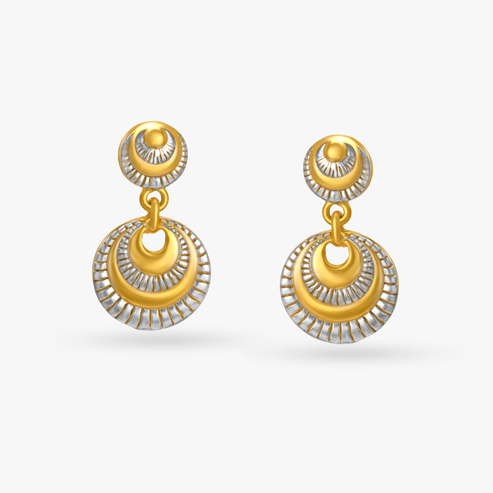 Contemporary Gold Drop Earrings