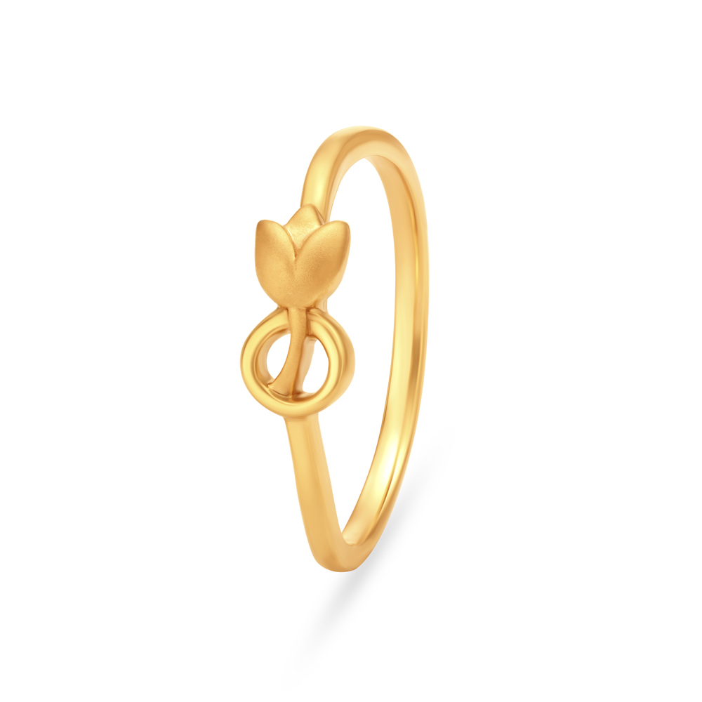 Rose Petal Motif Gold Finger Ring