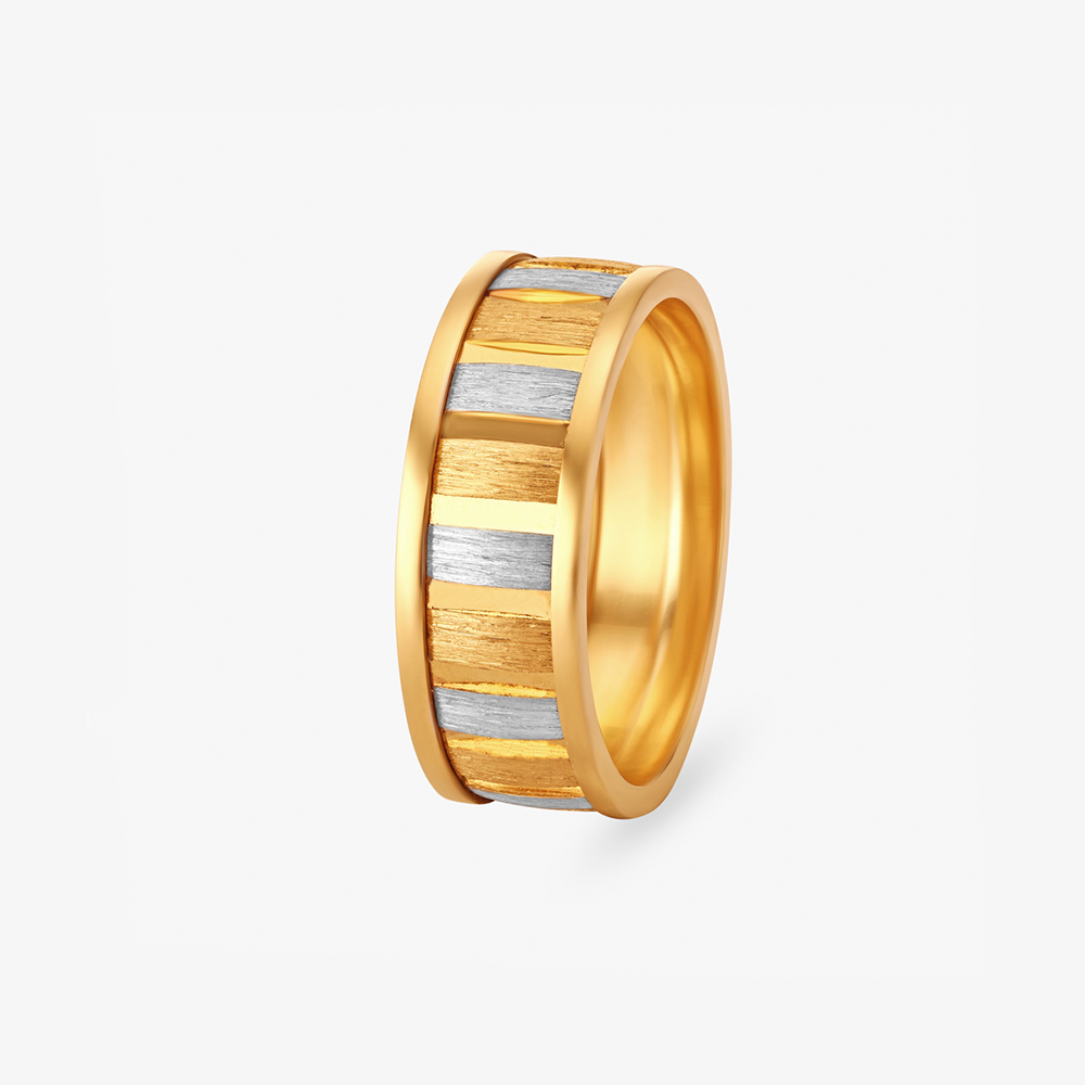 Striped Gold Finger Ring