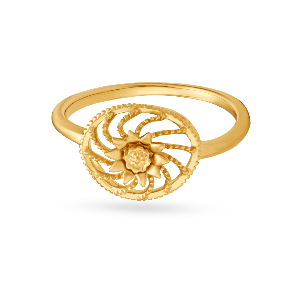 Radiant Floral Gold Ring