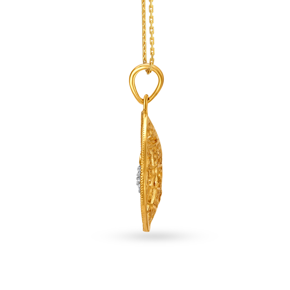 Om Gayatri Mantra Gold and Diamond Pendant