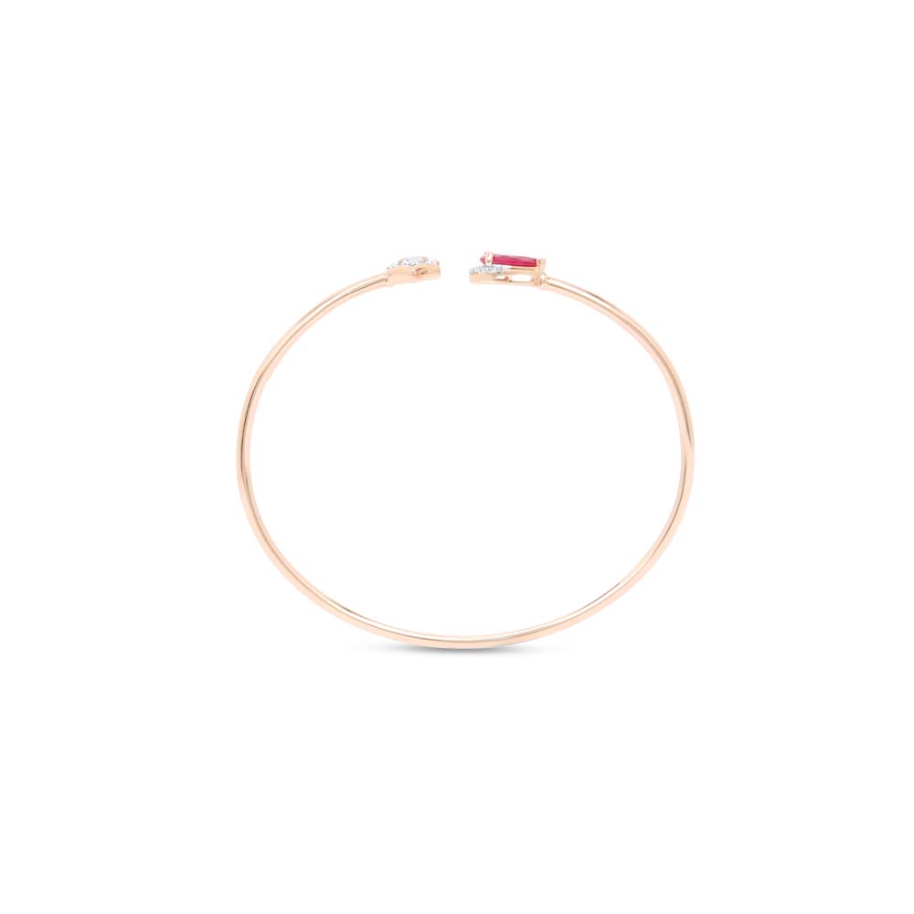 14KT Rose Gold Traditional Diamond Bangle