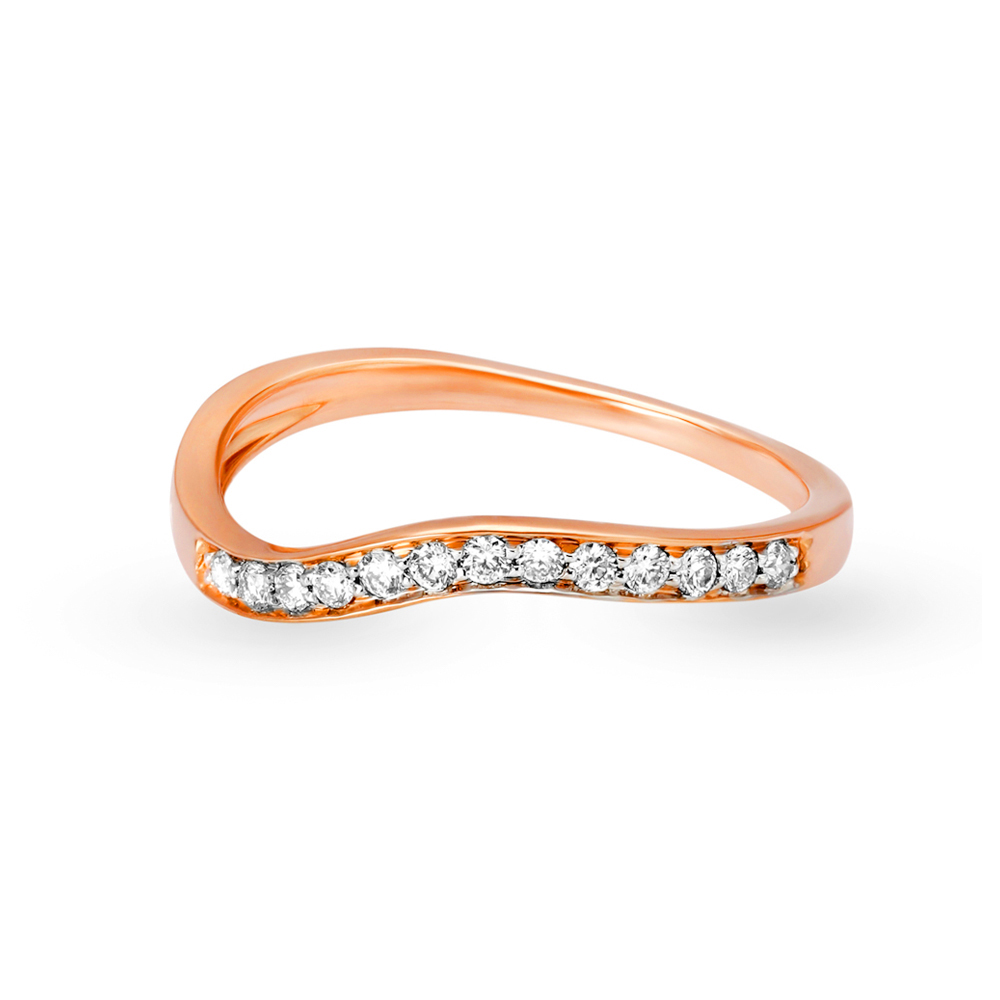 Timeless 18 Karat Yellow Gold And Diamond Sleek Finger Ring