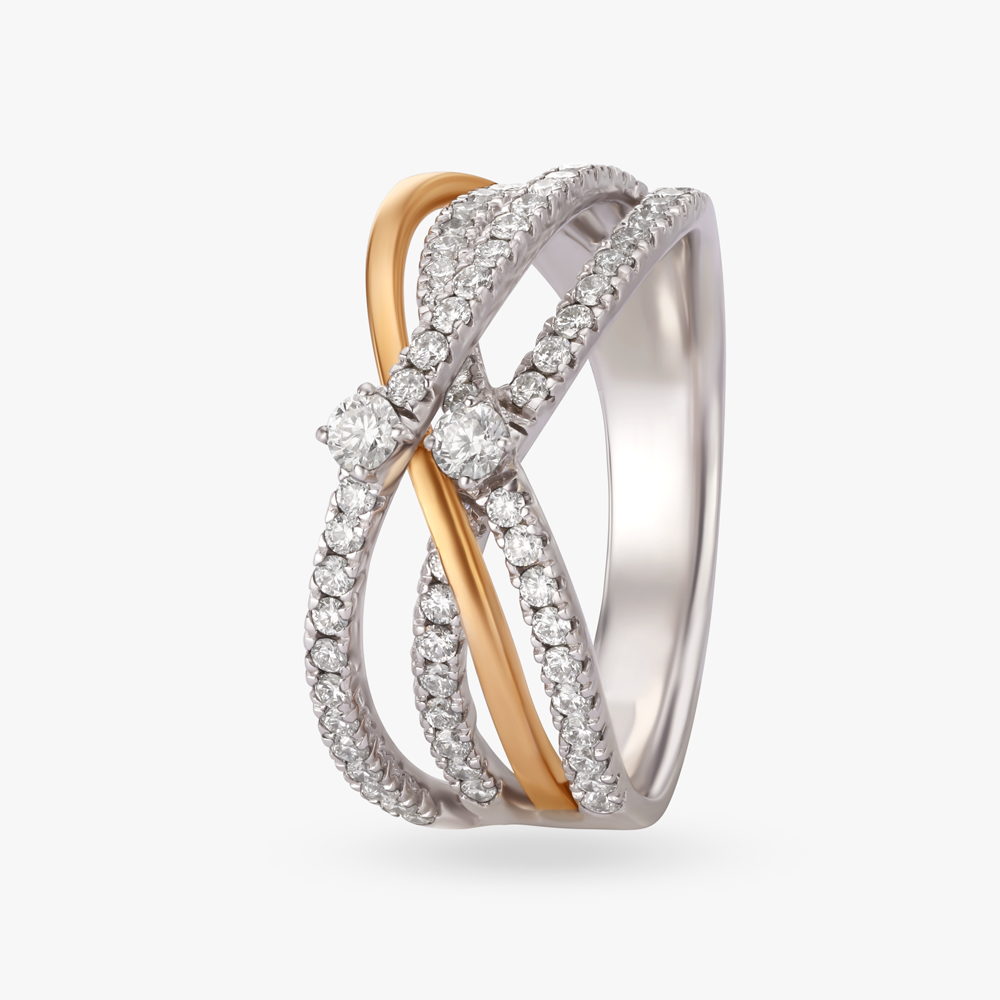 Entwined Diamond Finger Ring