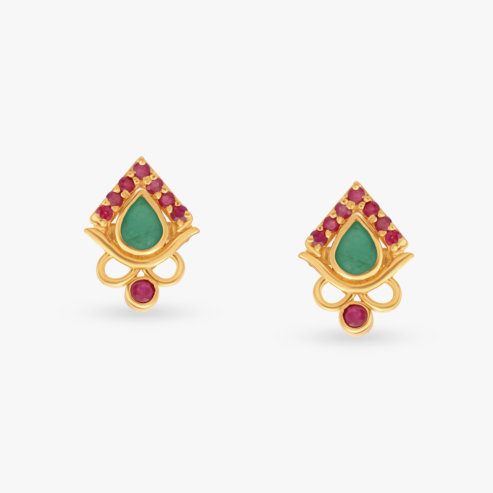 Emerald Nest Stud Earrings