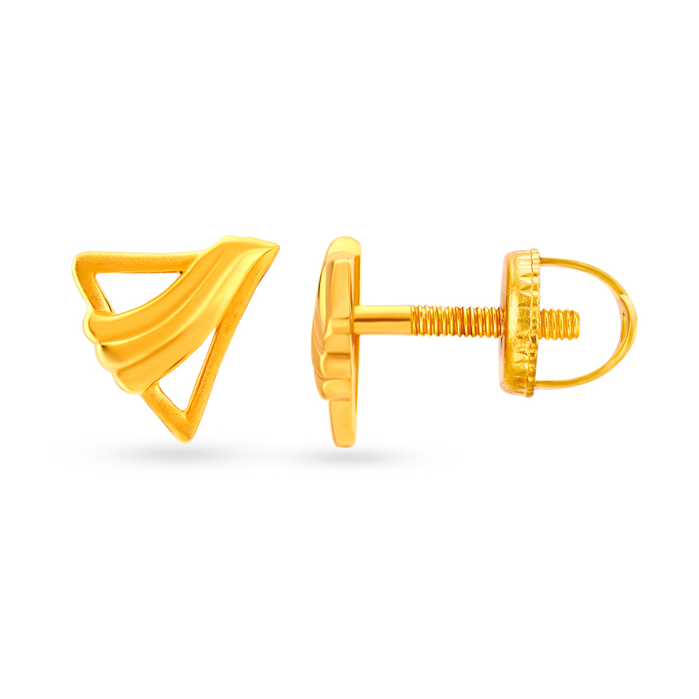 Gorgeous Triangular Gold Stud Earrings