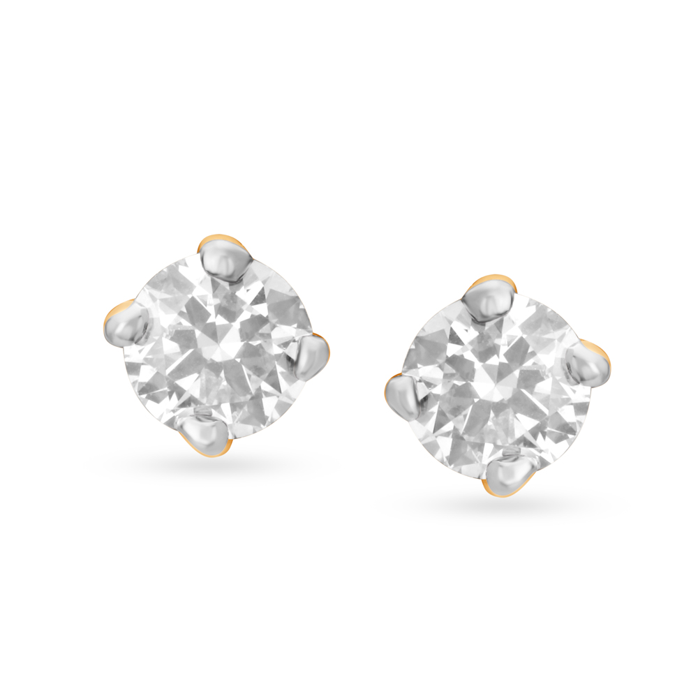Single Stone Diamond Stud Earrings