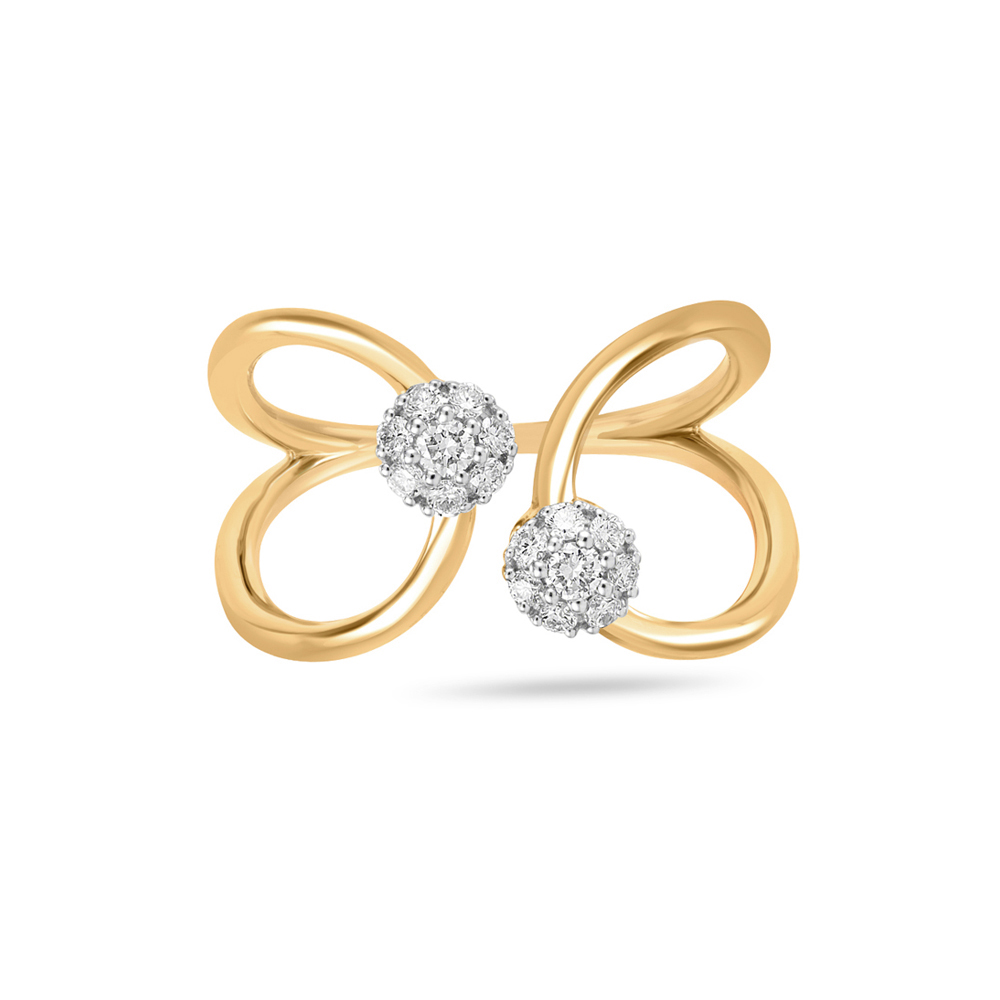 18KT Yellow Gold Butterfly Diamond Ring