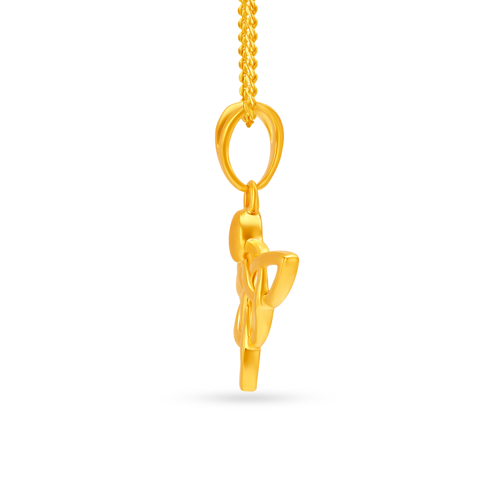 Aesthetic Abstract Pattern Gold Pendant