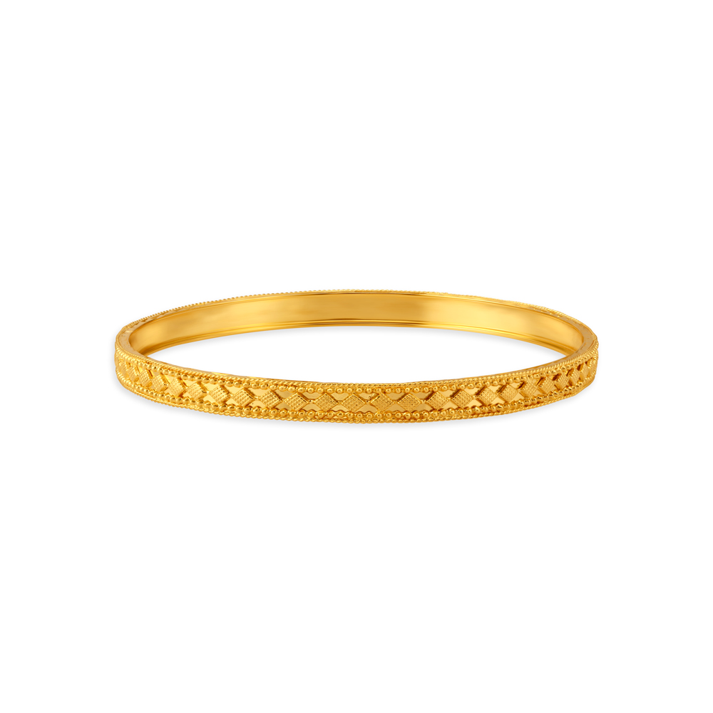 Petite Traditional Rawa Work Gold Bangle