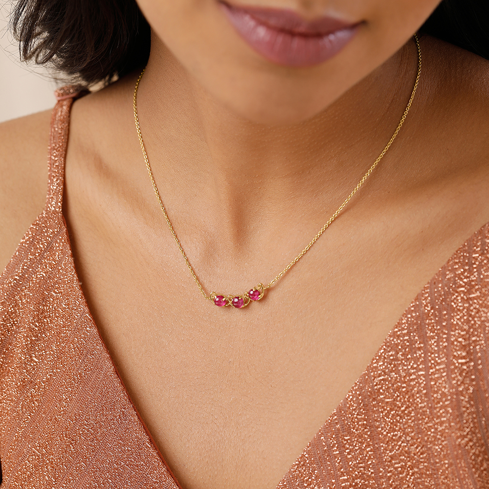 Ruby Royale Radiance 14KT Necklace