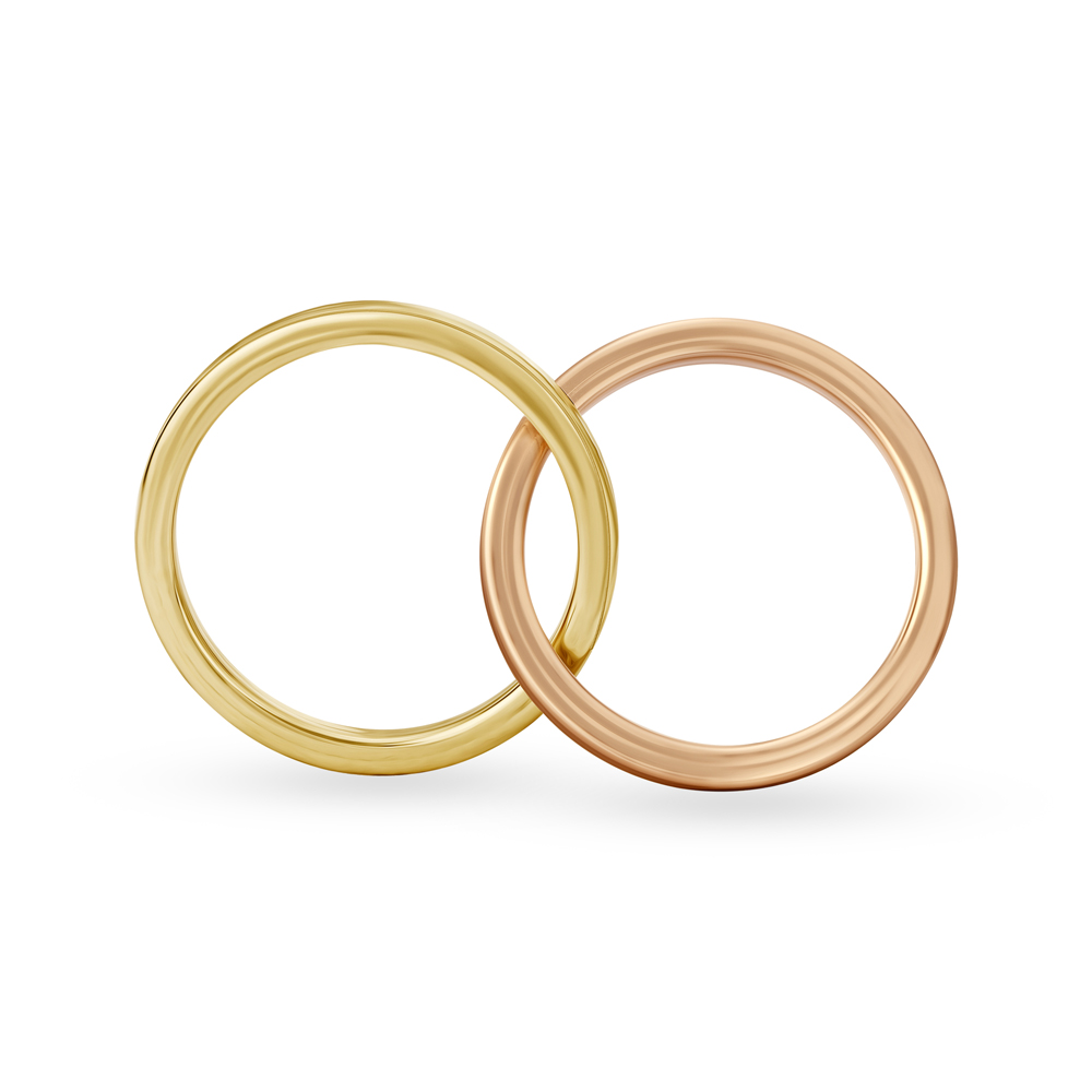 Modish 18 Karat Yellow And Rose Gold Interlock Ring