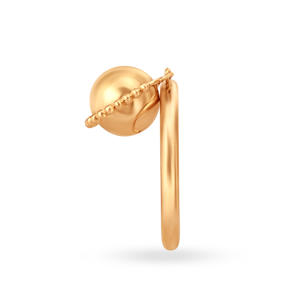 Dainty Floral Dangler Gold Finger Ring