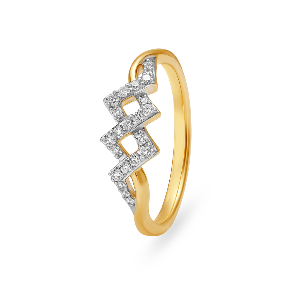 Zigzag Diamond Finger Ring