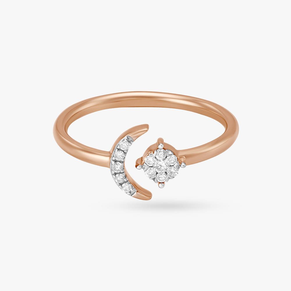 Dainty Moondrop Diamond Ring