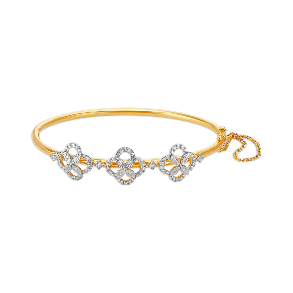 Fancy Floral Diamond Bangle