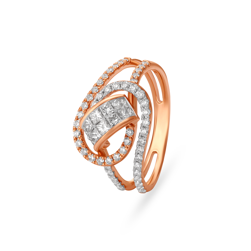 Quirky Crossover Rose Gold Finger Ring