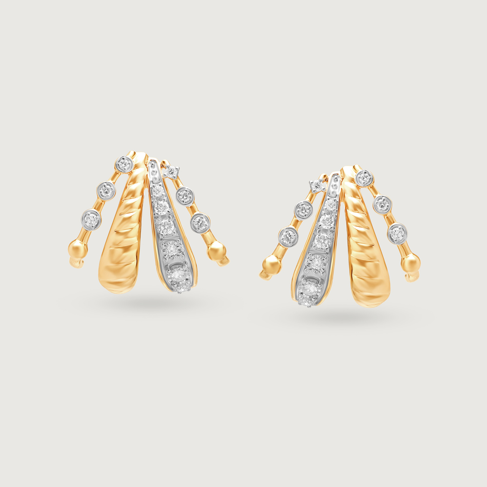 Dazzling Trails 14KT Diamond Hoop Earrings