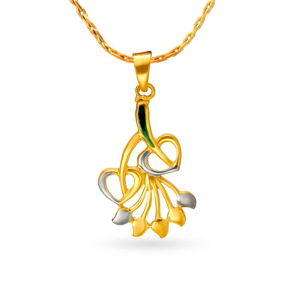 Charming 22 Karat Yellow Gold Mango Pendant