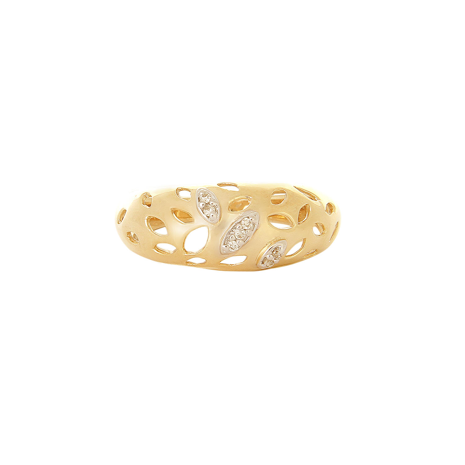14KT Yellow Gold Diamond Finger Ring