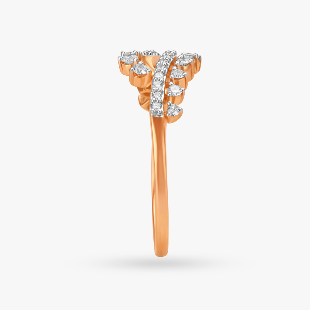 Delicate Crossover Diamond Ring