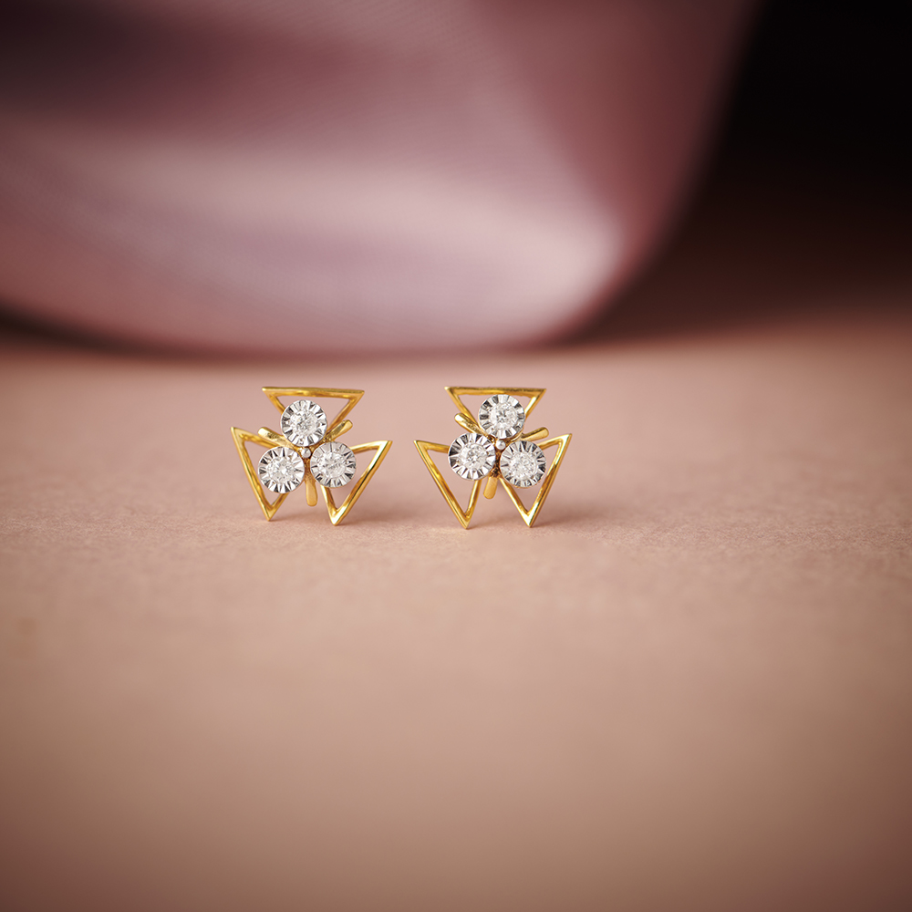 Geometric Cluster Diamond Earrings