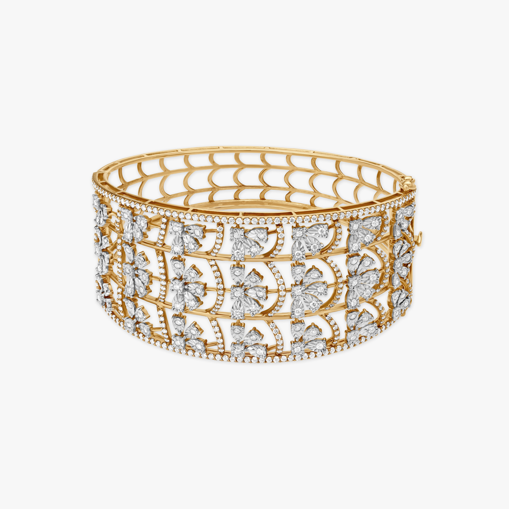 Magnificent Broad Cuff Diamond Bangle