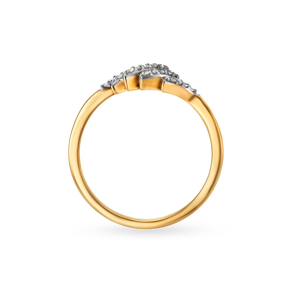 18kt Yellow Gold & Diamond Encrusted Finger Ring